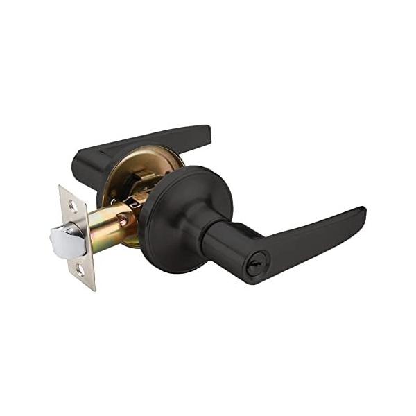 ※併売のため、在庫切れの際はご了承ください。発送委託により倉庫業者がお届けする場合がございます※[堅塁金物]70°ドアを開けレバーハンドル錠 ドアノブ レバー 鍵付き 30-50mmドアに適用　デッドボルト60mm〜70mm調整可能 左右通...