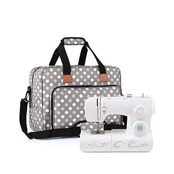 ※併売のため、在庫切れの際はご了承ください。発送委託により倉庫業者がお届けする場合がございます※良質：高品質のナイロンで作られ、骨組みが入ってバッグが自立でき、持ち手の縫製も補強されております。多いポケット：メイン室には大切なミシンを収納し...