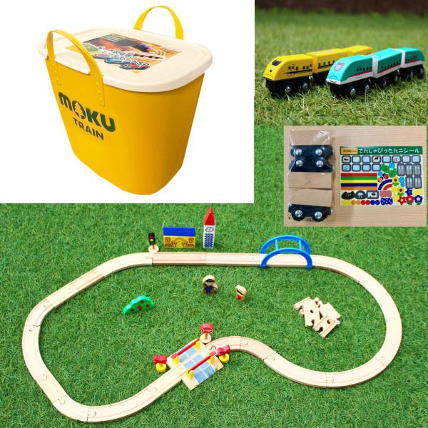 ※併売のため、在庫切れの際はご了承ください。発送委託により倉庫業者がお届けする場合がございます※【商品概要】moku TRAIN のロゴが入った専用のお片付けBOXに、 レールと人気の新幹線が入ったセットです。日本の鉄道を手のひらサイズの木...