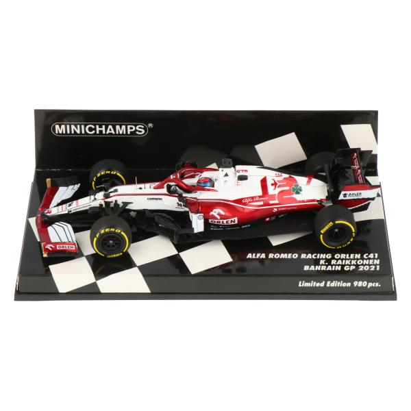 ■メーカー：ミニチャンプス■商品名：Alfaromeo Racing ORLEN C41　Bahrain GP 2021　　　　　　Kimi Raikkonen■品番： 417210107ミニチャンプスの、1/43スケールのレジン製モデルです。