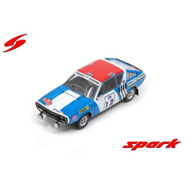 ■メーカー：Spark■スケール： 1:43■商品名：Renault 17 No.12 Winner Rallye Press on Regardless 1974■ドライバー：J-L. Therier / C. Delferrier■品番...