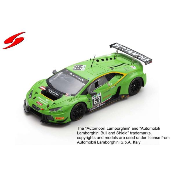 ■メーカー：Spark■スケール：1/43■商品名：LAMBORGHINI HURACAN GT3 #63                GRT GRASSER RACING TEAM 24H SPA 2016■ドライバー：D. ALESS...