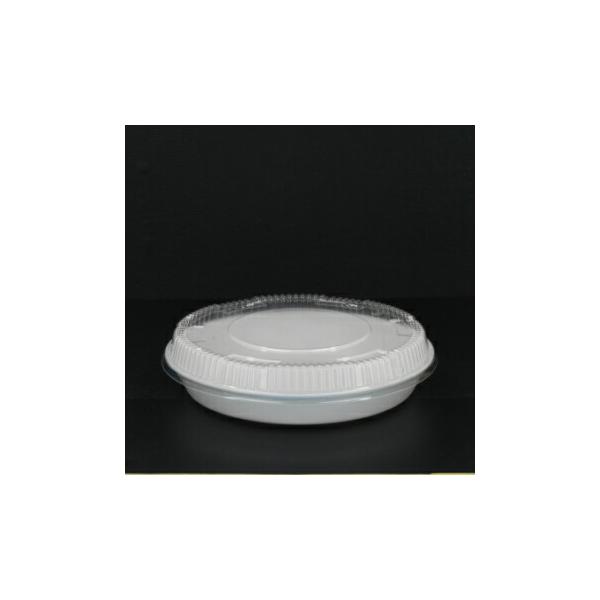 行楽やイベントにピッタリ。使い捨て弁当容器。透明蓋のお好み容器となります。本体サイズは直径225×高さ33ｍｍです。透明蓋をつけると高さが48ｍｍになります。素材：本体PSP（発泡スチレンシート）　フタOPS(二軸延伸ポリスチレン）サイズ：...
