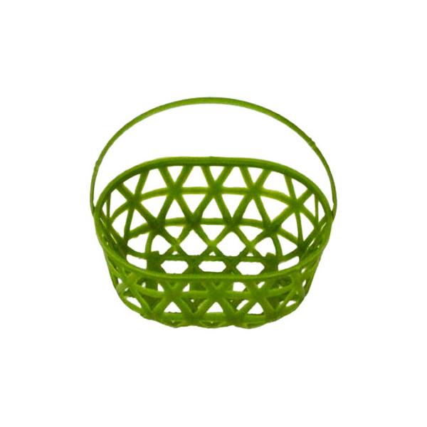 お弁当、仕出し等におすすめの食品装飾用造花です。季節のワンポイントアクセントとしてお料理に彩りを添えます。ミニ篭盛りなどアレンジひとつで色んな用途にお使いいただけます。材質：ポリエチレンサイズ：(底約43×30mm）約57×43mm×H48...