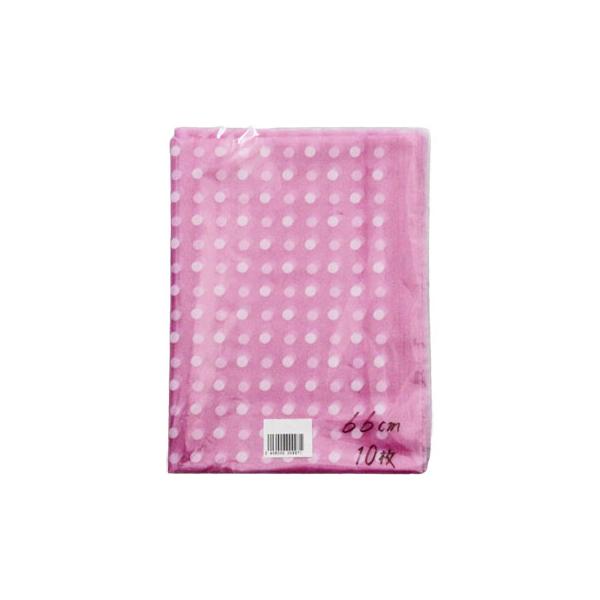 お弁当などを包む商品テイクアウトやイベントで使える風呂敷です。水玉模様の使い勝手の良いポリ製風呂敷です。白水玉にピンク色で、半透明で中身が見えて中身が見えて分かりやすいです。おせち料理、重箱、、贈答品、オードブルなどを包むのにピッタリです。...