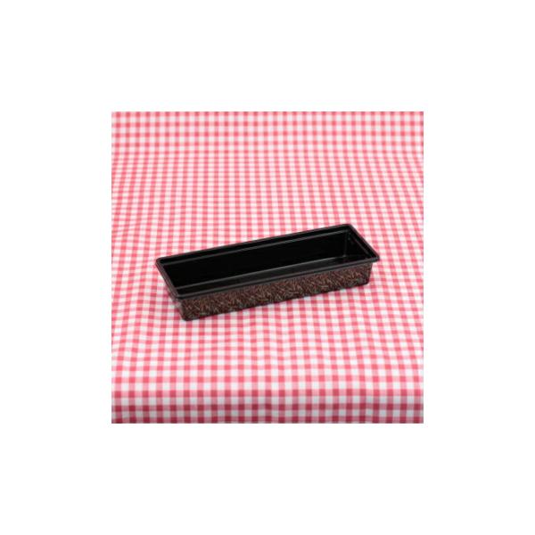 容器の内側は赤色となります。巻き寿司を入れるのにピッタリな容器です。サイズは外寸で206×76×高さ33ｍｍです。50枚単位の販売ですが箱で必要な方は24個で1ケースとなります。 業務用として使用されている弁当箱です。こちらの商品は１袋50...