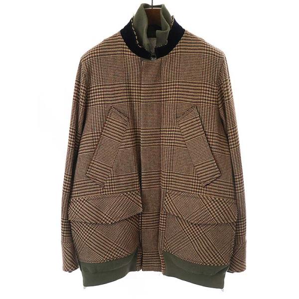 sacai サカイ 18AW MA-1ドッキンググレンチェックジャケット sacai サカイ 18AW MA-1ドッキンググレンチェックジャケット