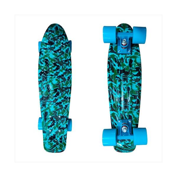 サイズ： 長さ 約56cm x 幅 約16cm x 高さ 約10cmカラー：Blue Camo motif  ウィールサイズ： 60mm*45mm (ベアリングABEC7)ウィールカラー：Blue注意：・お使いになる際は周りに十分ご注意いた...
