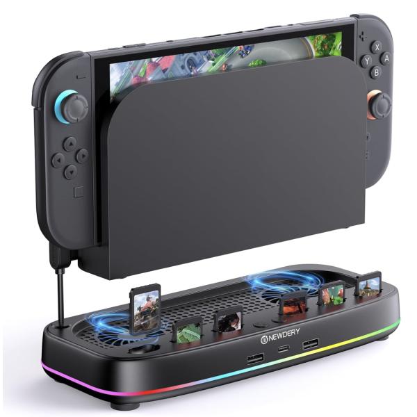 本商品は任天堂純正品ではなく、互換品です。Switch 2専用 冷却ファン：Switch 2 充電ドックに接続すると、冷却ファンが自動的にフルスピードで作動します。ボッタンを押して、3段階の冷却レベルを切り替えられるので、ゲームが始まりなが...