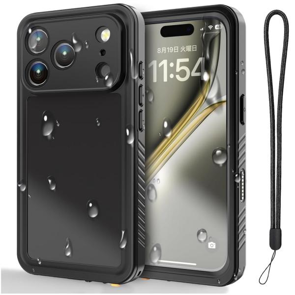 本商品はApple純正品ではなく、互換品です。IP68完全防水防塵：お風呂・海・登山でも安心！iPhone 17 Pro Max 専用の完全防水防塵ケース。水深2m/1時間のテストをクリアし、お風呂、温泉、海、スキー、登山など、あらゆるシー...