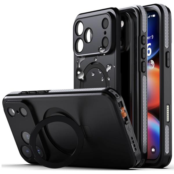 本商品はApple純正品ではなく、互換品です。IP68防水・防塵規格：iPhone 17 Pro Maxに対応。本ケースは端末を完全に覆い、完全防水・防塵仕様により、水深さ2Mの水中に1時間まで水没できます。水気の多い場所でもスマホを守って...