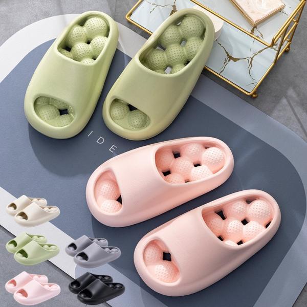 ☆ソール全面に穴が開いているので通気性や水はけに優れています。☆さらに丸い凸凹が足裏を優しくソフトに刺激します。☆ベランダやお風呂場など様々な用途にご使用いただけます。