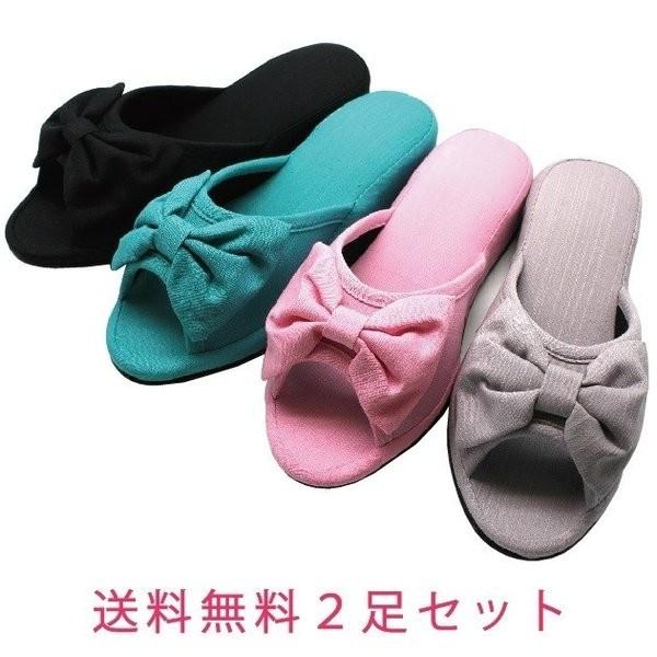 スリッパ ヒール/ヒールスリッパ/卒園式/卒業式/入学式/フォーマル送料無料２足セット！オールシーズン履けるおしゃれなリボン付きヒールスリッパ【素材】甲表・中敷：混紡布　底面：PVC【サイズ】２３．５ｃｍくらいまで【特徴】☆中国製☆軽くて足...