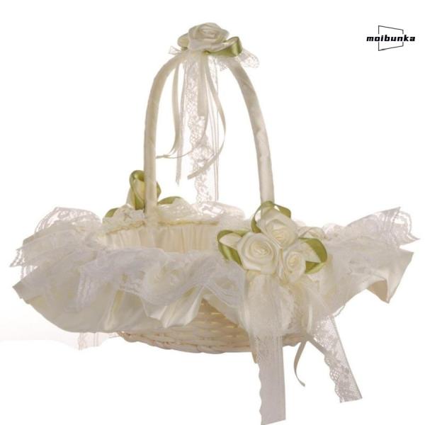 素材：レース、リボン、竹編みサイズ：約22 * 23cm / 8.66 * 9.06 ''手持ちところにはかわいいレースが付いて、二次会用のプチギフトを入れるのにいいです。結婚式、結婚式、宴会、その他の特別イベントに最適な、結婚式のパーティ...