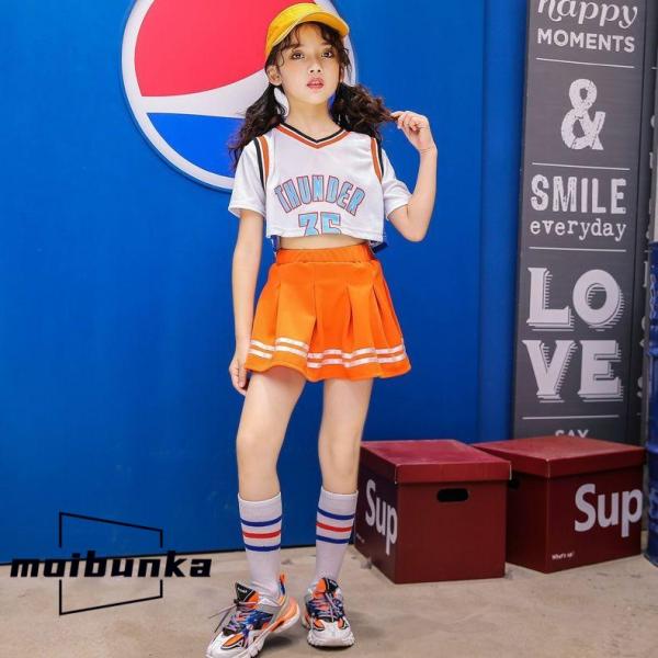 商品名:キッズ ダンス衣装 4点セット セットアップ チアガール 女の子 男の子 チアダンス チアリーダー 応援団 体操服 ステージ衣装 ユニフォーム チアリーディング                            商品説明: キッ...