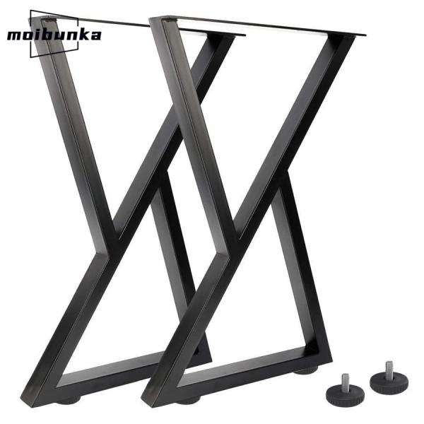 アイアン脚 高さ71cm 2脚セット 鉄脚 スクエア アイアンレッグ ダイニングテーブル脚 アイアン脚パーツ テーブル脚 ベンチ脚 家具脚 置き換え足 DIY (71cm - X【強力な支持力】1組耐荷重は400kg。アイアン素材で溶接され...