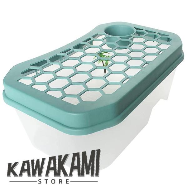 【カメ用水槽 高品質の素材で作られており】ペットをより健康にし、より広い水環境により、ペットとのまったく新しいやり取りが可能になります。【脱出防止フェンス】亀の水槽 高さのあるフェンスでカメさんの脱出を防ぐことができます。本体は軽量で、持ち...