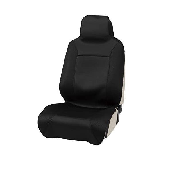 吸湿速乾生地でさらっと快適シートカバー本体材質:ポリエステルカラー:ブラック製品サイズWxDxH:550x1460mm 単品重量:330g身体とシートの設置面積が広いセンター部分に吸湿速乾ニットを使用し、サイド部分にはメッシュ素材を使用。熱...