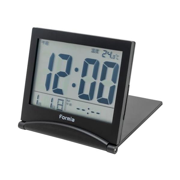 コンパクトに折りたたむことができる目覚まし時計2つのアラーム時刻を設定できるダブルアラーム機能やデュアルタイムなど多機能機能：電子音アラーム、ダブルアラーム設定機能、スヌーズ機能、デイカウント機能、デュアルタイム、カレンダー表示、温度表示、...
