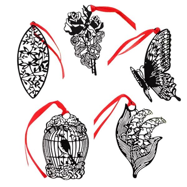 サイズ（約）： 本体　約 横3.8cm×縦 6cm  素材：ステンレス近くで見てもうっとりするほど美しい、蝶や羽、鳥のブックマークです。精巧なカッティングなので、まるでレースのよう。【 芸術的なデザイン 】 精巧にカッティングされた、まるで...