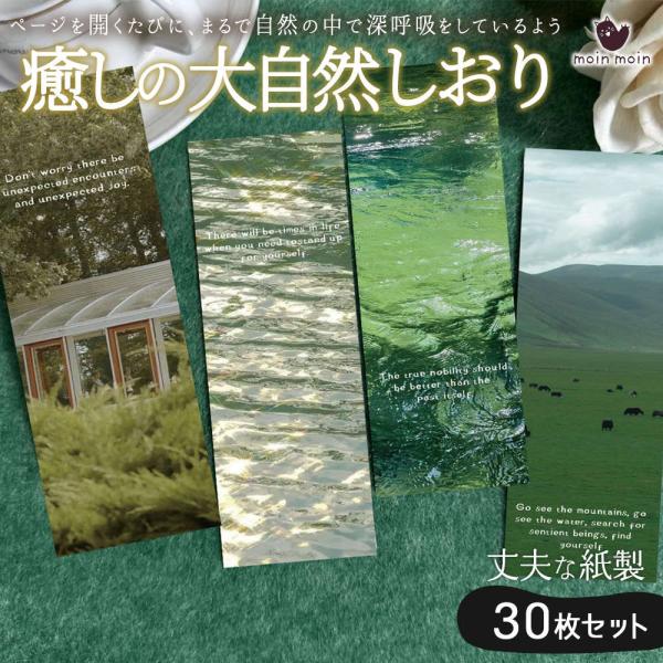 サイズ： 【封筒】 約15×4cm　素材：紙  セット内容：30つセット【 穏やかな自然の風景に、心に響く英文メッセージを添えたブックマーカー 】 澄んだ水面、柔らかな草原、雪をいただく山々。ページを開くたびに、まるで自然の中で深呼吸をして...