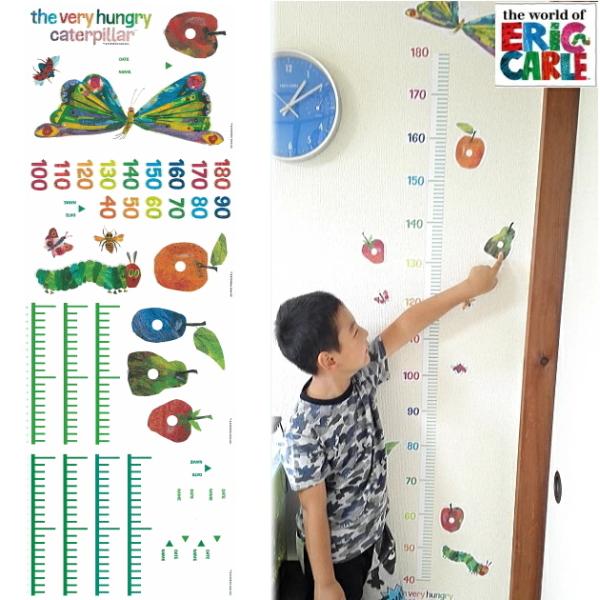 はらぺこあおむしのオリジナル身長計が登場！ウォールステッカー素材のため、部屋の壁紙や小物などに貼って剥がすことができます。お子様と一緒にお部屋をカスタマイズしながら、成長を楽しむことが出来ます。お部屋のアクセントにもおすすめ。ほっこりした絵...