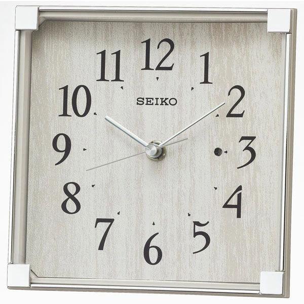 ナチュラルな空間に彩りを添える置時計文字盤は白木の木目柄。枠は淡いグレーでとってもおしゃれ。明るくシンプルな今ドキのお部屋にぜひどうぞ。■電波修正機能（40kHz/60kHz自動選局・受信OFF機能つき）■スイープセコンド（連続秒針）●枠材...