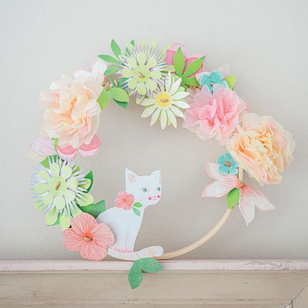 DIY ダリアオリジナルのフラワーリースが作れる子供用の工作キット。フランスDJECOジェコの知育玩具です。工作セット 小学生 低学年 女子 誕生日プレゼントクリスマスプレゼント 七五三祝い 入学祝い手先 指先 集中力 知育 春休み 夏休み 工作