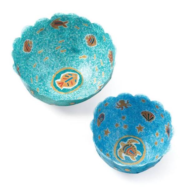 フランスDJECOジェコのデザイン工作キット。7歳8歳くらいの女の子のプレゼントにおすすめです。紙を貼り合わせて小物入れにかわいいブルーのボウルを作りましょう。女 子供向け 子供用 小学生 低学年誕生日プレゼント クリスマスプレゼント入学祝...