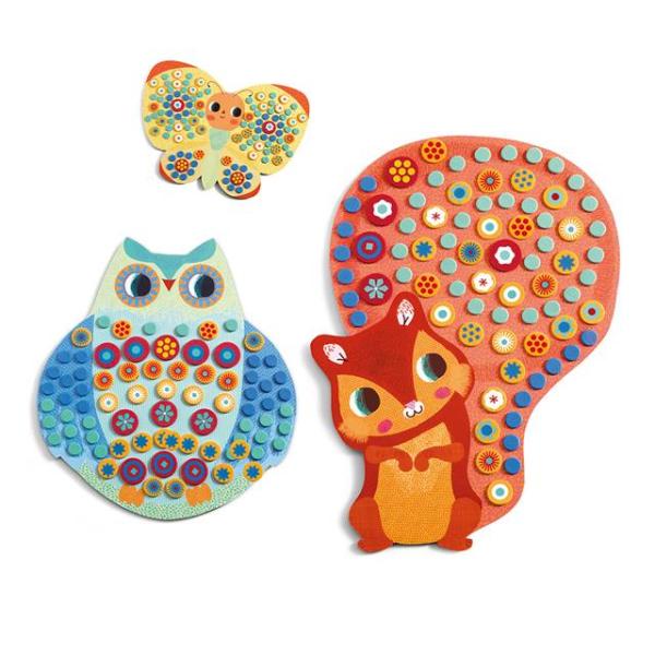 DJECO ジェコ モザイクアート 指先 集中力 知育玩具 工作 3歳 4歳 5歳 男 女 誕生日 クリスマス プレゼント