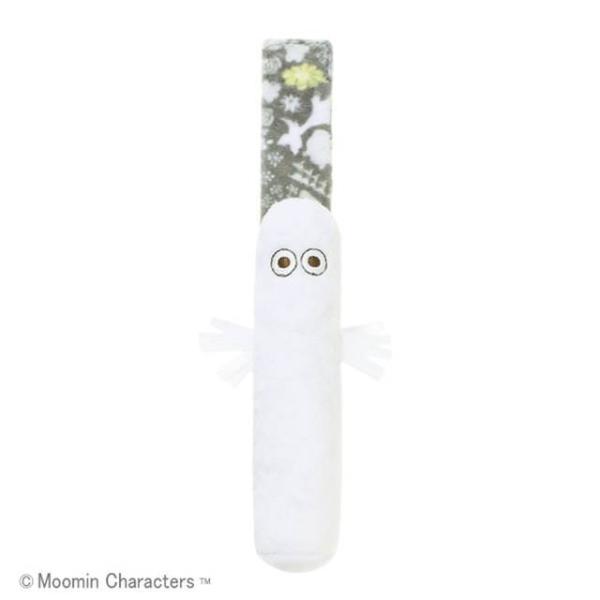 赤ちゃんのにぎにぎです。ムーミンの人気キャラクターのニョロニョロのベビーラトルです。握ると「キュッキュッ！」、ベルト部分を触ると「カシャカシャ」と2つの楽しい音が出るニギニギです。ベビーカーやお出かけのバッグにつけまれます。出産祝い、赤ちゃ...