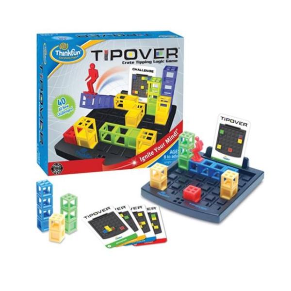 ティップオーバー、アメリカThinkFun（シンクファン）の知育玩具。ビルを倒してゴールまでの道のりを作り出す新感覚パズル・ゲーム。対象年齢：８歳から