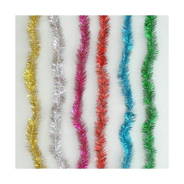 パーティーやクリスマスやイベントなど、色々な場面で飾れる、キラキラ光る細目のメッキカラーのモールです。■長さ : 約180cm■太さ : 約4cm■色 : 左より金色・銀色・ピンク色・赤色・水色・緑色の6種類■材質 : PVC※モールは全て...