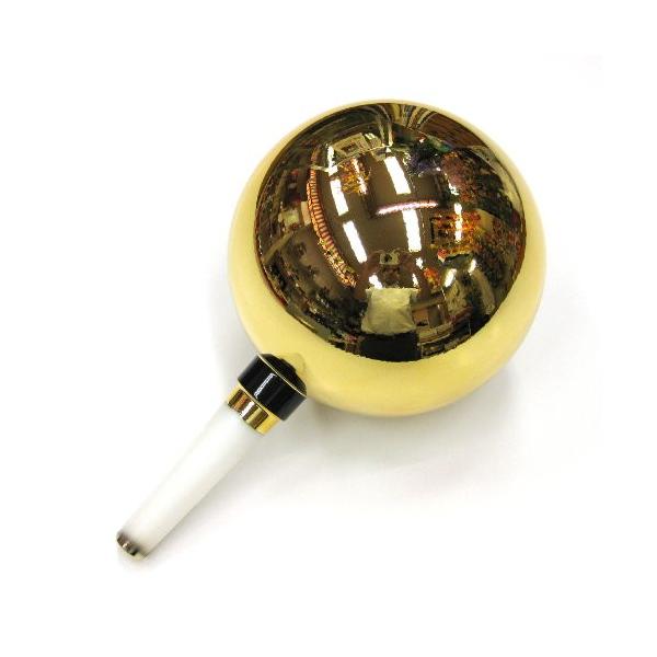 国旗の竿の先端に取り付ける金球です。旗竿の先端の穴に、国旗玉の軸を差し込んで取り付けます。■球の直径 : 15cm■軸の長さ : 9.6cm■軸の直径 : 26mm（最太部）■差し込み : 差し込み式■材質 : プラスチック※取り付けには最...