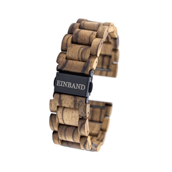 20mm幅の腕時計専用木製バンドです。お手持ちの腕時計やスマートウォッチに取り付け可能です。■取り付け方法1. 付属のピンをベルト先端に差し込みます。2. 腕時計本体の裏面とピンが見える向きで取り付けます。3. 片方のピンを取り付け部分に差...