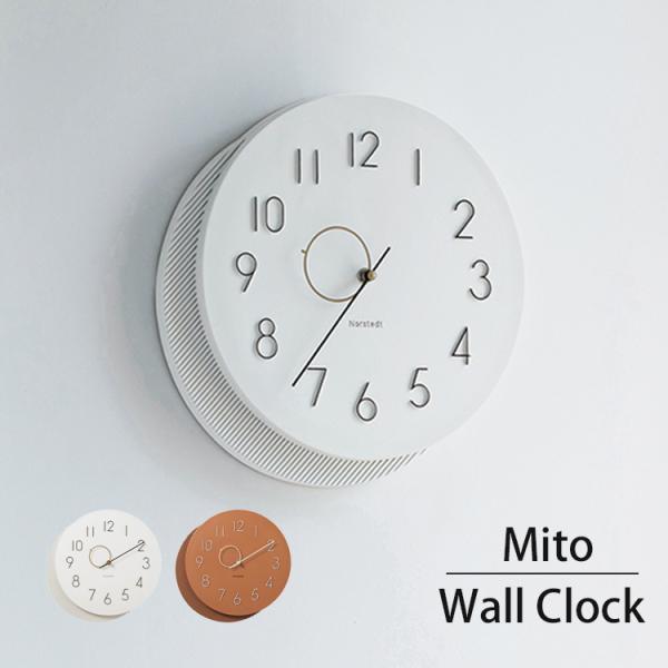 DETAILS掛け時計　Mito ミト軌道を進む円をイメージしたグラフィカルなデザインのウォールクロック。丸い短針と直線的な長針が交わる様子は時間の経過とともに変化し、見ているだけで楽しく感じられます。文字盤には段差や溝、斜めのラインなど立...