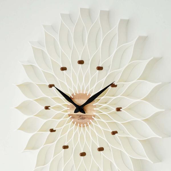 <<関連キーワード>>掛け時計 おしゃれ 時計 壁掛け ナチュラル 北欧 リビング 子供部屋 引越し祝い デザイナーズ 通販 レトロ ジョージネルソン 風【DETAIL＆SPEC/商品の詳細とスペック】ひまわりのよう...