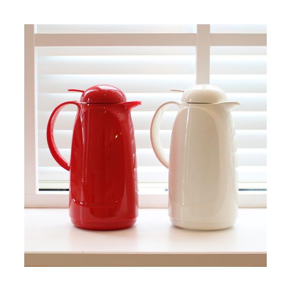 商品サイズ　φ136×H270（mm）容量　1.0L材質　PP、ソーダ石灰ガラスカラー　レッド/ホワイト生産国　ドイツ注意事項・HELIOSの魔法瓶はソーダ石灰ガラスが使用されており、ガラスに気泡などが見られることがありますが不良ではありま...