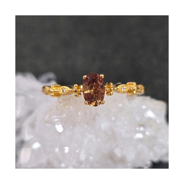 R1180カラーチェンジガーネット0.68ct脇石：キュービックジルコニアシルバー925 18KGPリングフリーサイズ （11号〜19号位）※サイズを合わせてからお届けさせていただきますので、ご注文の際はご希望のサイズをお知らせください縦：...