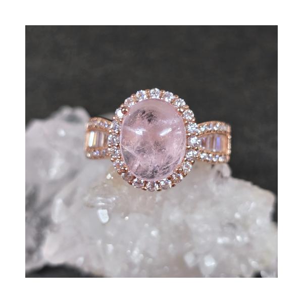 R2159ブラジル　モルガナイト3.08ct脇石：キュービックジルコニアシルバー925 18KGPリングフリーサイズ （9号〜18号位）※サイズを合わせてからお届けさせていただきますので、ご注文の際はご希望のサイズをお知らせください縦：12...