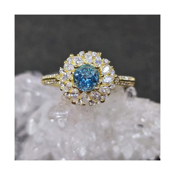 R2168スイスブルートパーズ0.68ct脇石：キュービックジルコニアシルバー925 18KGPリングフリーサイズ （11号〜21号位）※サイズを合わせてからお届けさせていただきますので、ご注文の際はご希望のサイズをお知らせください縦：10...