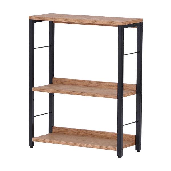 ★広々使えるアイアンフレームのシンプルなシェルフです。デスクの横において使えます。デスク・ワゴンは別売りです。サイズ違いで100cm幅シェルフもあります。●サイズ：W600×D240×H740（mm）●棚板：レッドオーク突板（オイル仕上げ）...
