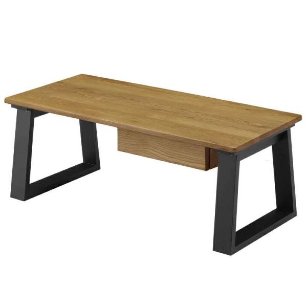 ★スタイリッシュな引き出し付きのセンターテーブルです。引き出しは左右付け替え可能。ウォールナット・オークの2色よりお選びください。●サイズ：W1000×D500×H400（mm）●表面材：BR/ウォールナット集成材無垢　NA/オーク集成材無...