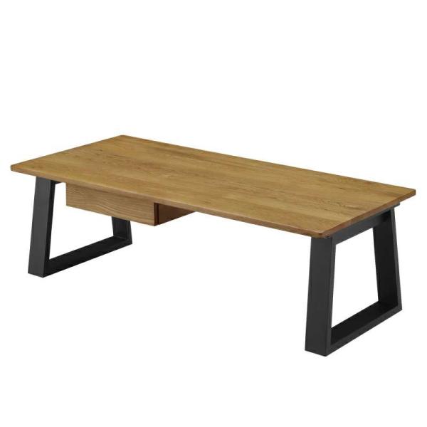 ★スタイリッシュな引き出し付きのセンターテーブルです。引き出しは左右付け替え可能。ウォールナット・オークの2色よりお選びください。●サイズ：W1200×D600×H400（mm）●表面材：BR/ウォールナット集成材無垢　NA/オーク集成材無...