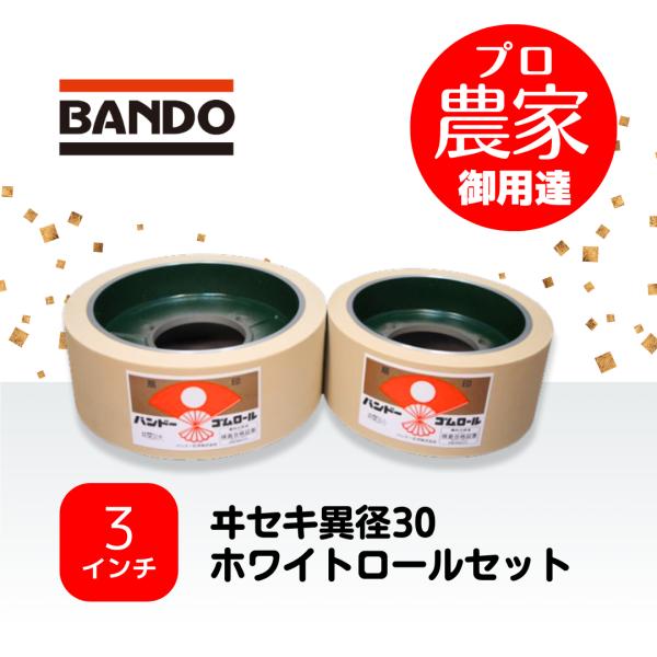 【型式】　バンドー化学　ヰセキ異径30　ホワイトロール大小セット【商品内容】　ヰセキ異径大30　ホワイトロール１個　ヰセキ異径小30　ホワイトロール１個【寸法】　大　外径：200.0mm　内径：166.0mm　幅：76.2mm　小　外径：1...