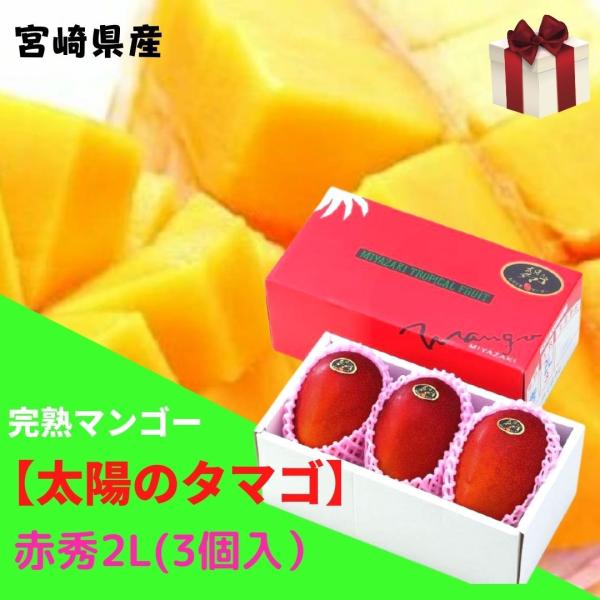 みやざきブランド！」完熟マンゴー「太陽のタマゴ」赤秀 2Ｌ(約350ｇ以上×3個) (糖度15度以上) JA宮崎。※※北海道・沖縄・一部離島は送料1,500円となります※※ご注文後、当店より注文承諾メールにて金額変更案内をさせていただきます...