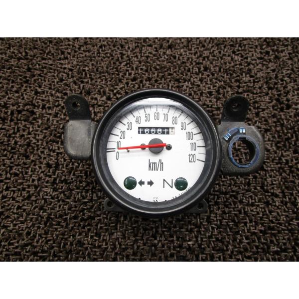 KSR110　スピードメーター商品説明始動確認済み車両からの取り外しとなります。使用感等に伴うキズございます。針振れの確認とれております。商品の状態は、画像にてご確認下さい。修復素材に、いかがですか♪中古品の為、神経質な方のご入札はご遠慮願...