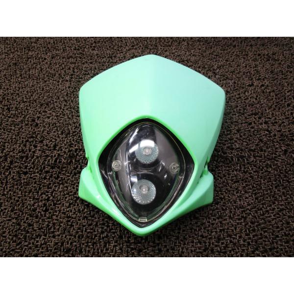 KSR110　社外 ヘッドライト カウル商品説明始動確認済み車両からの取り外しとなります。使用感等に伴うキズございます。商品の状態は、画像にてご確認下さい。カスタム素材に、いかがですか♪中古品の為、神経質な方のご入札はご遠慮願います。【車両...