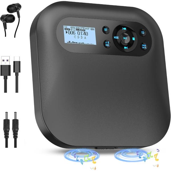 接続技術：AUX, Bluetooth, FMトランスミッター, MicroSDカード対応特徴：Bluetooth, CD-R/RW対応, FMトランスミッター, イコライザ, ポータブル付属コンポーネント：AUXケーブル, USB typ...