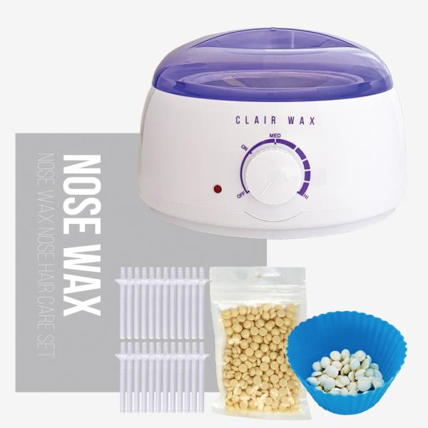 【超スッキリ爽快！！】clair鼻毛ワックス　ウォーマー付きキットのご紹介です。ノーズワックスを電子レンジでトロトロになる まで温め、回しながらスティックに付けて人肌 より少し熱いぐらいまで冷ましてから鼻の穴に 入れて下さい。鼻に入れてから...